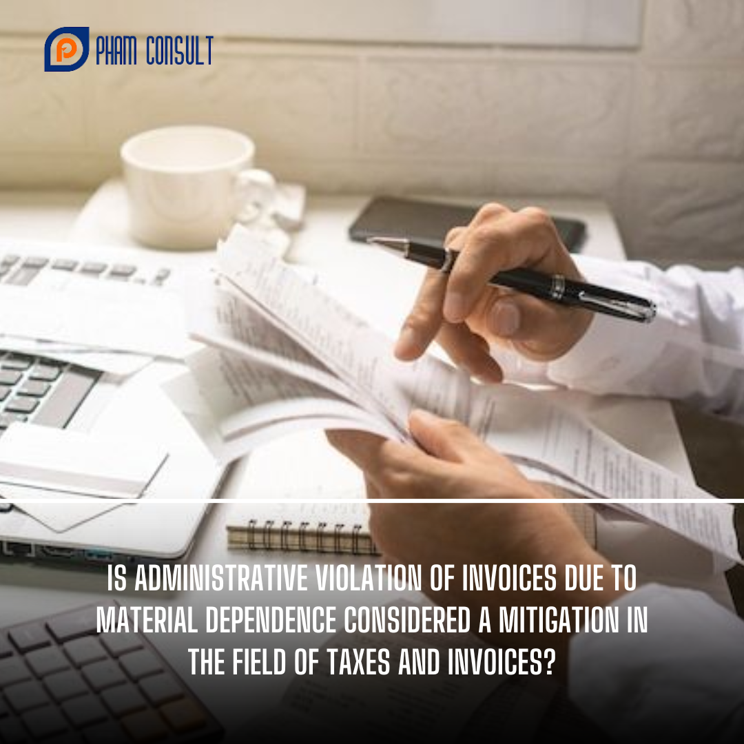 ADMINISTRATIVE VIOLATIONS REGARDING INVOICES DUE TO MATERIAL DEPENDENCE ...